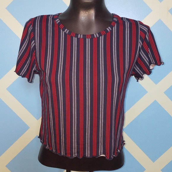 Caution To The Wind | Tops | Caution To The Wind Stripped Crop Top Sz ...